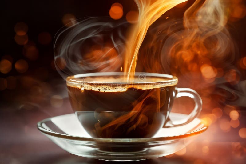 An Abstract Shot of an Espresso Shot Being Pulled, with the Motion of ...