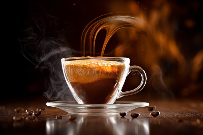 An Abstract Shot of an Espresso Shot Being Pulled, with the Motion of ...