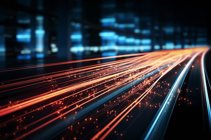 Abstract Shot of Light Trails To Illustrate Network Communication ...