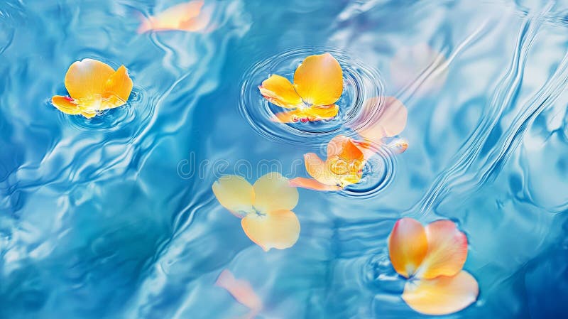 An Abstract Shot of Petals Floating in a Spring Puddle after the Rain ...