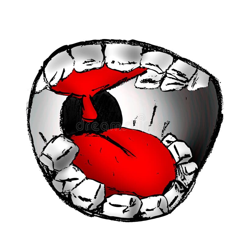 Abstract shouting mouth. stock illustration. Illustration of crazy ...