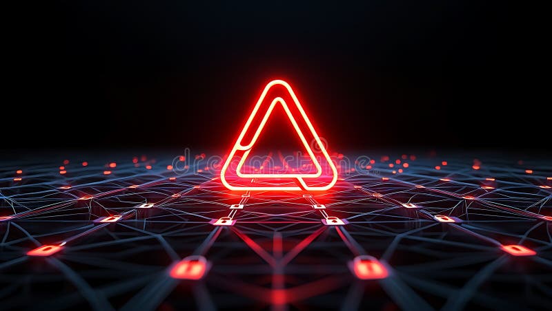 Glowing Red Triangle Network Connection Abstract Background Stock Image ...