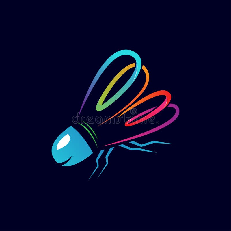 Abstract Shuttlecock Badminton Logo Design Stock Vector - Illustration ...