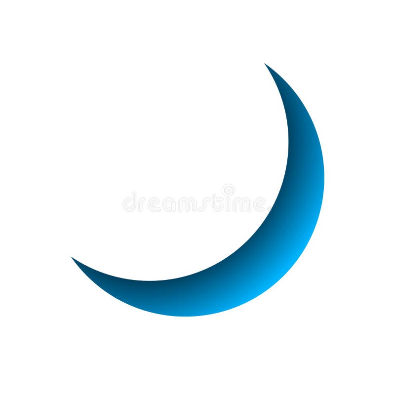 Abstract Sign of Blue Crescent. Isolated Vector Illustration Stock ...
