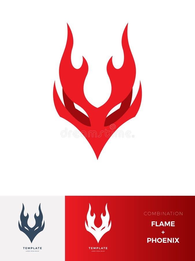 Abstract Sign of Flame Creature : Phoenix. Vector Illustration Stock ...