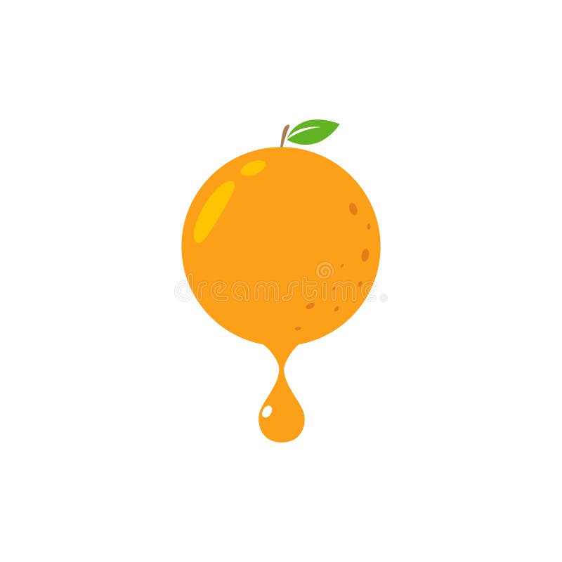 Abstract Sign of an Orange with a Liquid Drop Stock Vector ...