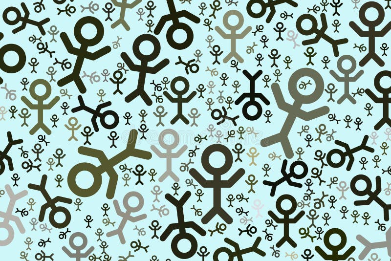 Abstract Sign of People or Human Illustrations Background. Template ...