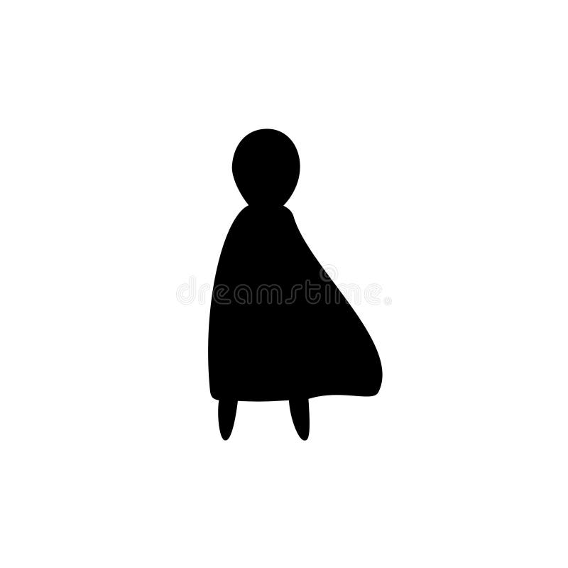 An Abstract Sign of a Person Wear a Cape Stock Illustration ...