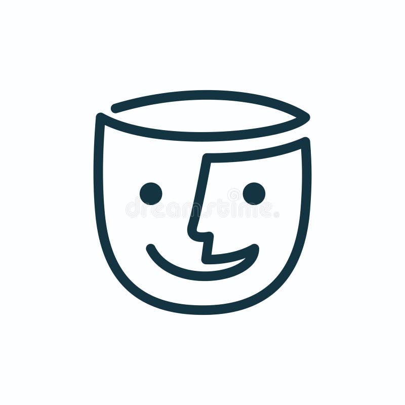 An Abstract Sign of Two Face Smiling. Isolated Vector Illustration ...