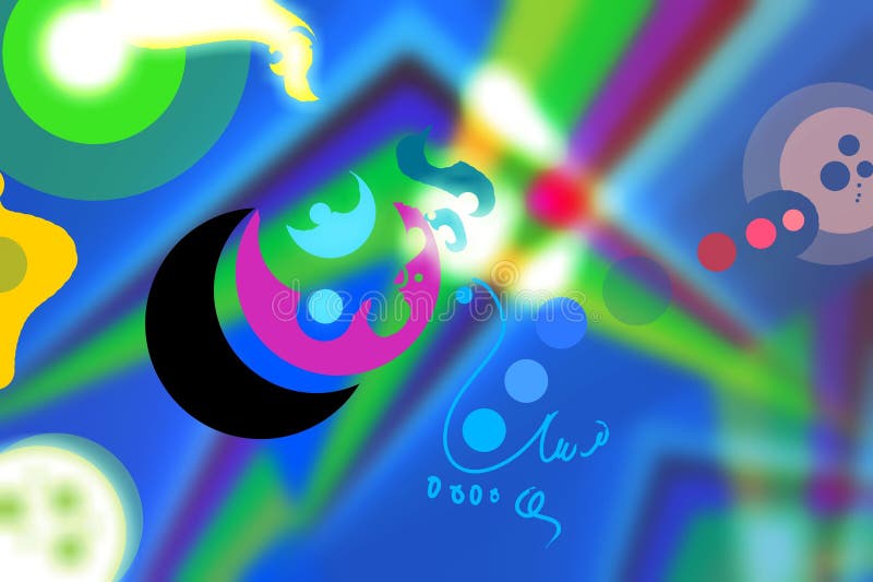 Abstract Signs and Symbols in Digital Drawing Stock Illustration ...