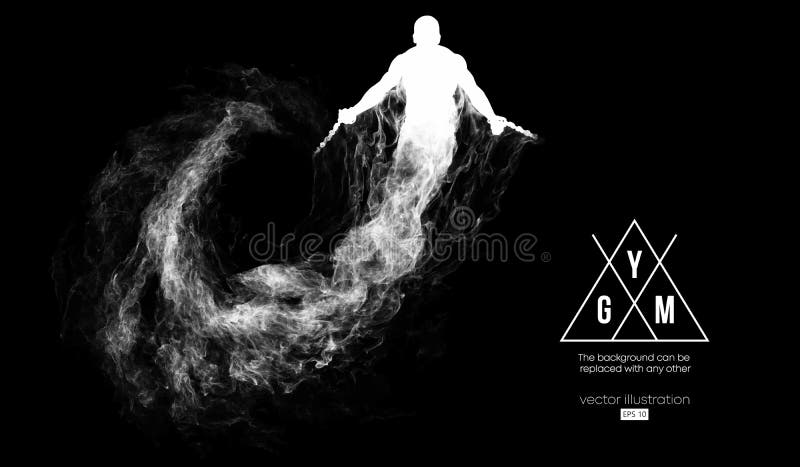 Abstract Silhouette of a Bodybuilder. Gym Logo on the Dark, Black ...