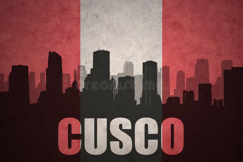 Cusco Map with Peruvian National Flag Illustration Stock Vector ...