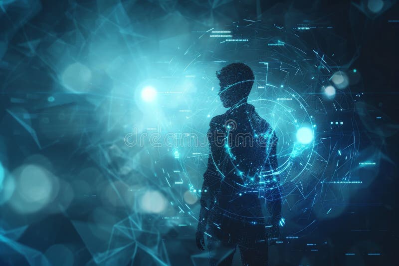 An Abstract Silhouette of a Digital Person. the Concept of Artificial ...