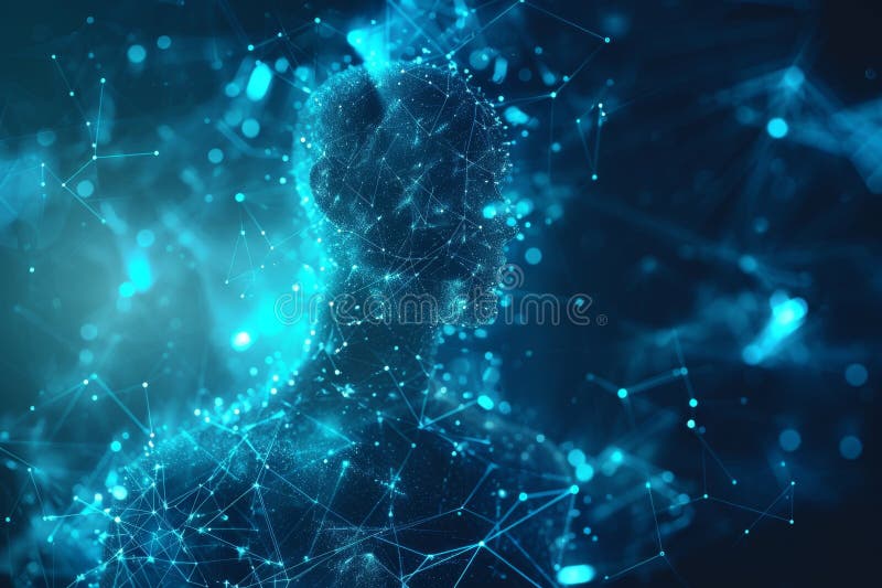 An Abstract Silhouette of a Digital Person. the Concept of Artificial ...