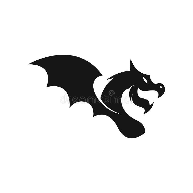 Abstract Silhouette of Dragon Head Logo Design Vector Stock Vector ...