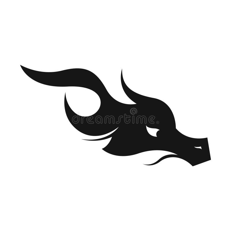 Abstract Silhouette of Dragon Head Logo Design Vector Stock Vector ...