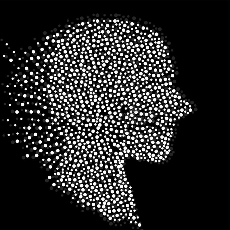 Abstract Silhouette Human Head with Circles Stock Vector - Illustration ...