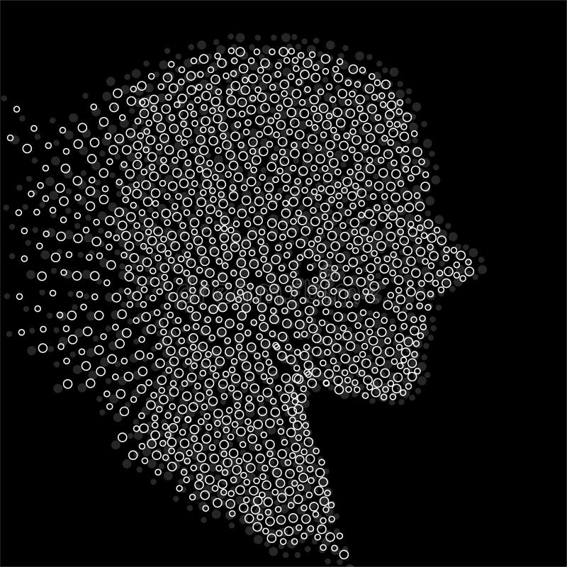 Abstract Silhouette Human Head with Circles Stock Vector - Illustration ...