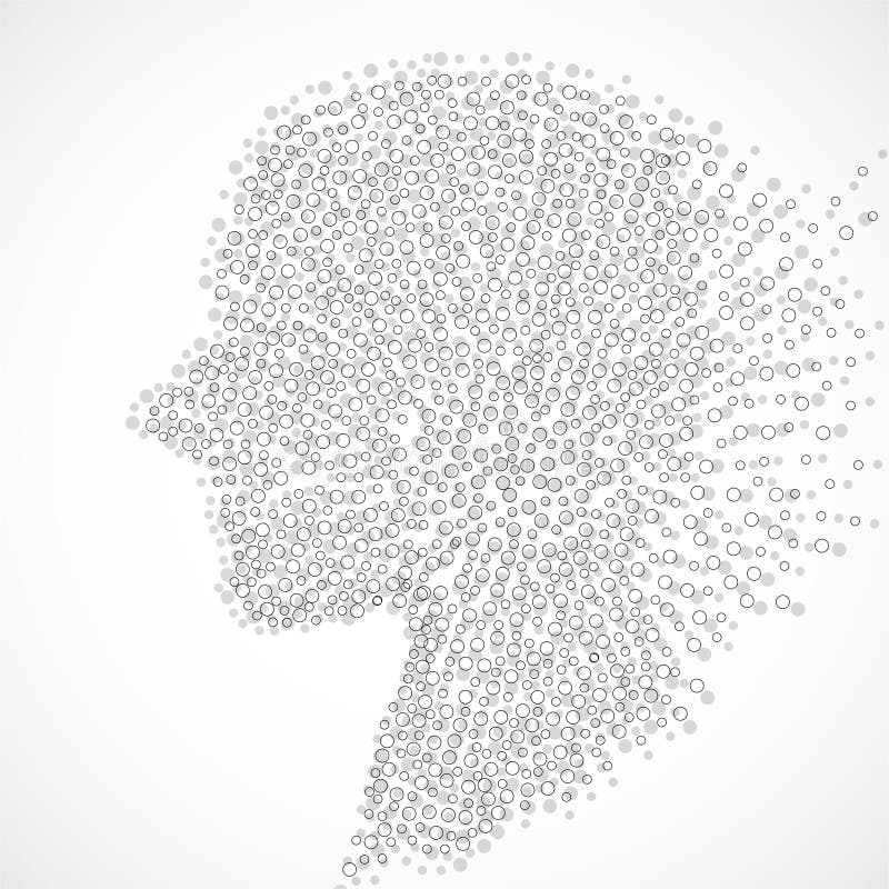 Abstract Silhouette Human Head with Circles Stock Vector - Illustration ...