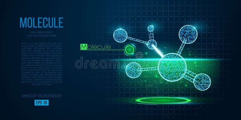 Abstract Silhouette of the Polygonal Molecule. Scanning, Research ...