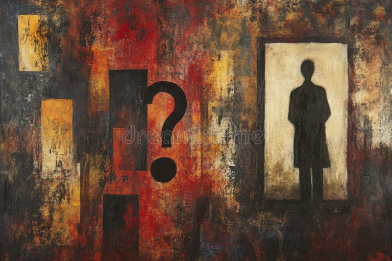 Abstract Silhouette and Question Mark Artwork Stock Image - Image of ...