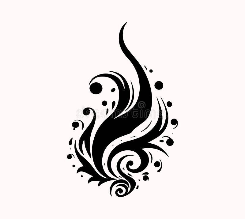 Abstract Silhouette Tattoo Pattern. Vector Template Stock Vector ...