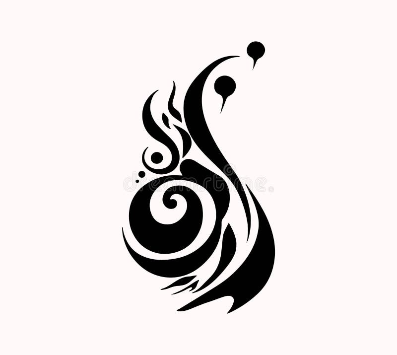 Abstract Silhouette Tattoo Pattern. Vector Template Stock Vector ...