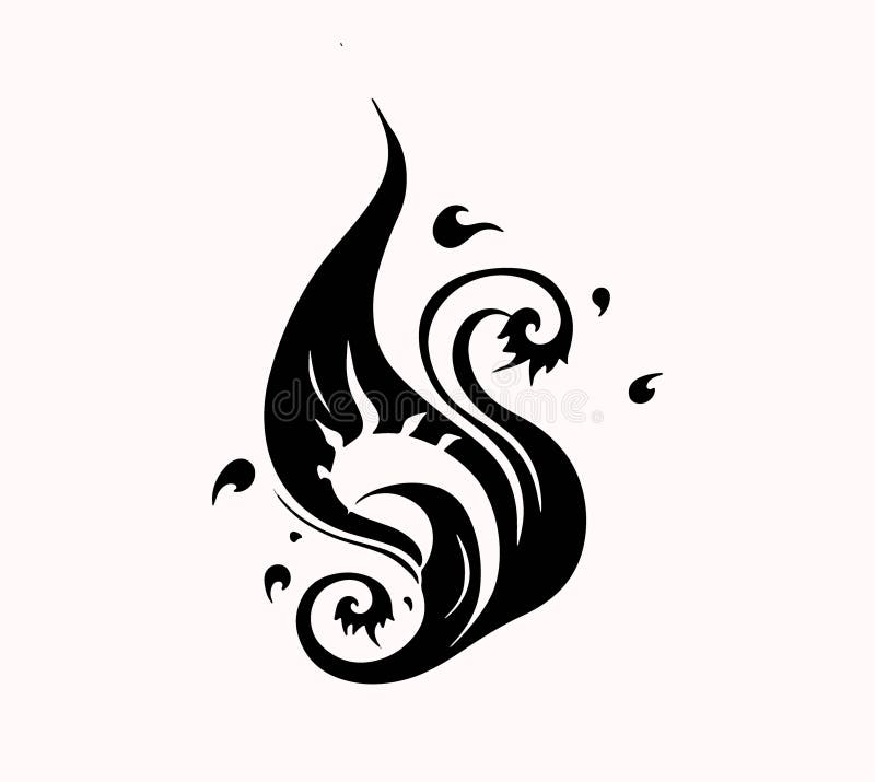 Abstract Silhouette Tattoo Pattern. Vector Template Stock Vector ...