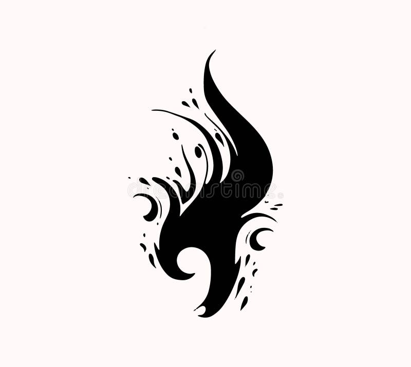 Abstract Silhouette Tattoo Pattern. Vector Template Stock Vector ...