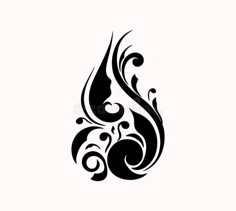 Abstract Silhouette Tattoo Pattern. Vector Template Stock Vector ...