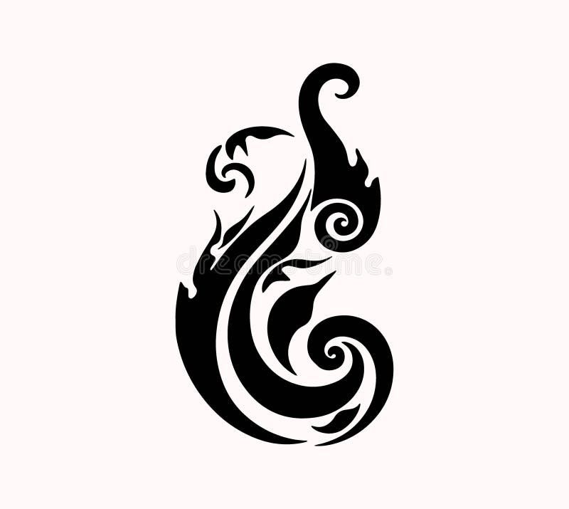 Abstract Silhouette Tattoo Pattern. Vector Template Stock Vector ...