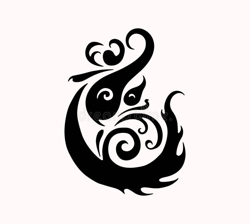 Abstract Silhouette Tattoo Pattern. Vector Template Stock Vector ...