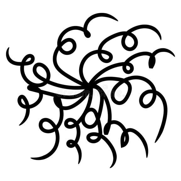 Abstract Silhouette of a Thick Curl in a Circle Element Stock Vector ...