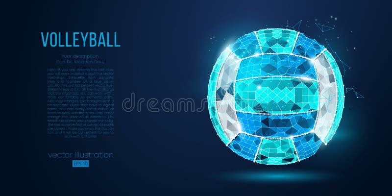 Abstract Silhouette of a Volleyball Ball from Particles, Lines and ...