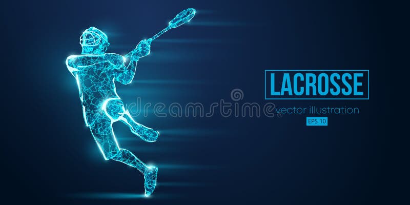 Abstract Silhouette of a Wireframe Lacrosse Player from Particles on ...