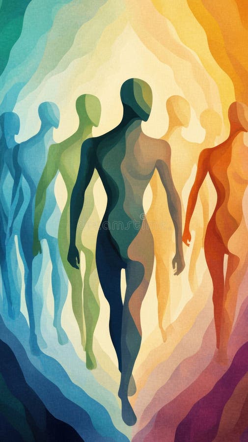 Abstract Silhouettes in Vibrant Colors Create a Sense of Unity and ...