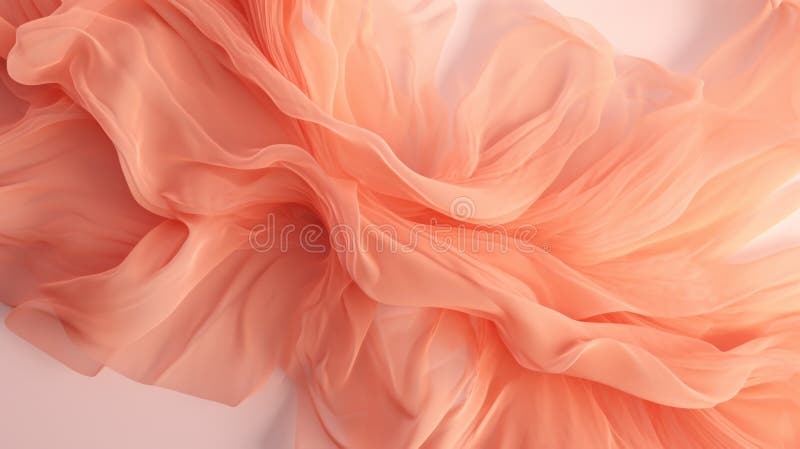 Abstract Silk Drapery in Peach Fuzz, Color of Elegance. GenerativeAI ...