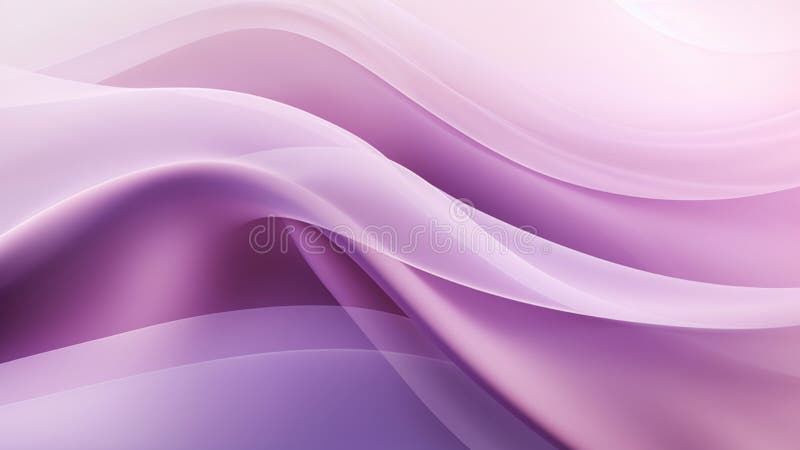 Abstract Silk Lavender Violet Waves Design with Smooth Curves and Soft Shadows on Clean Modern ...