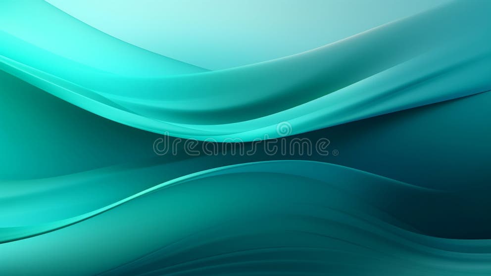 Abstract Silk Teal Waves Design with Smooth Curves and Soft Shadows on ...