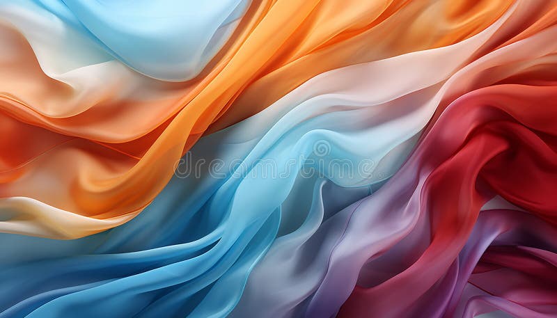 Abstract Silk Wave Pattern in Vibrant Colors, a Flowing Textile ...