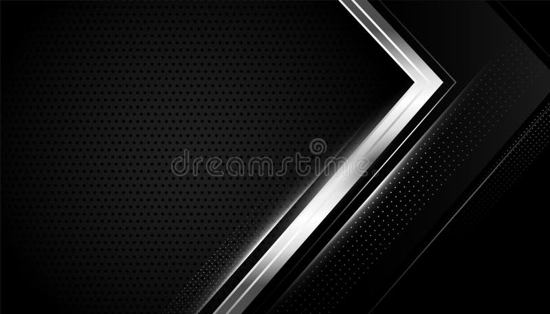 Abstract Silver Arrow on Dark Black Wallpaper Design Stock Illustration ...