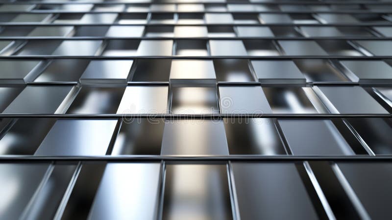 Abstract Silver Bar Pattern Metallic Grid Background with Interlocking ...