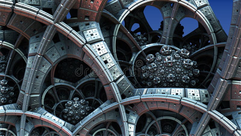 Abstract Silver Blue Background, Metal Structures and Constructions, 3d ...