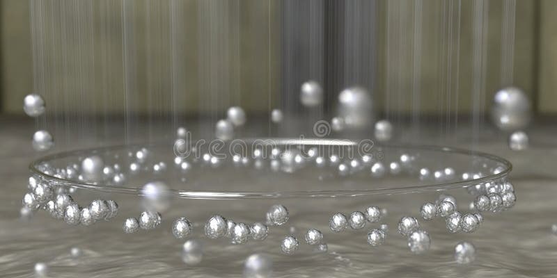 Abstract Silver Bubbles Falling Liquid Glass Modern Design Elegant ...