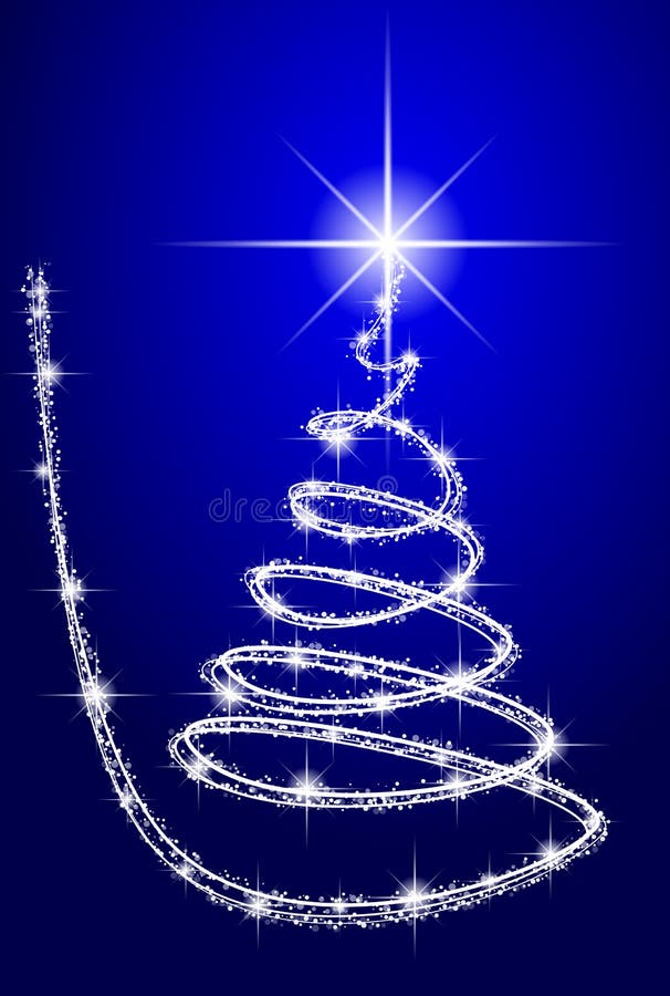 The Silver Abstract Christmas Tree on the Black Background Stock Vector ...