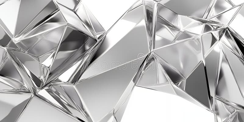 Abstract Silver Chrome Geometric Shapes 3D Render Luxury Background ...
