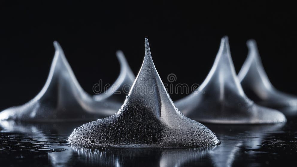 Abstract Silver Conical Shapes on Dark Background Stock Illustration - Illustration of design ...