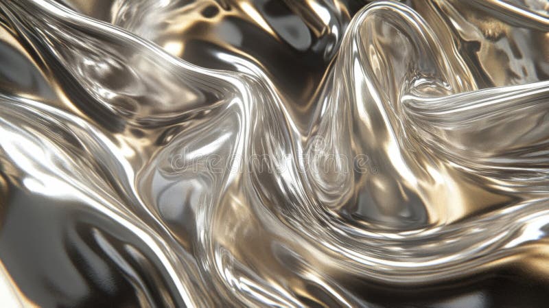 Abstract Silver Draped Fabric Showing Fluid Texture Stock Illustration ...