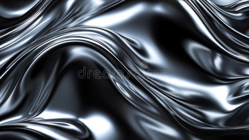 Abstract Silver Draped Fabric Waves Design Stock Illustration ...
