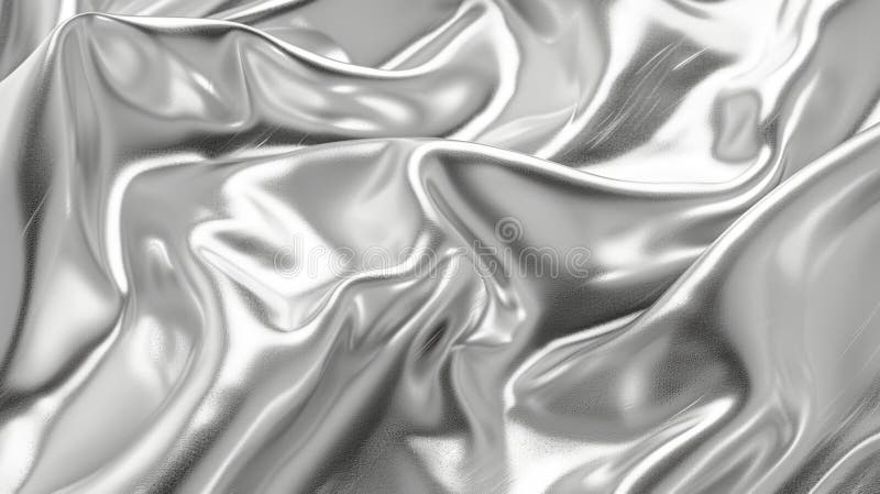 Abstract Silver Fabric Background. Smooth, Flowing, Elegant Satin Texture Stock Illustration ...